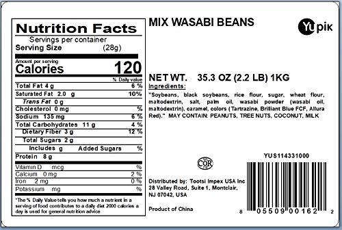 Yupik Wasabi Bean Mix 2.2 lb - Roasted Beans with Spicy Wasabi ...