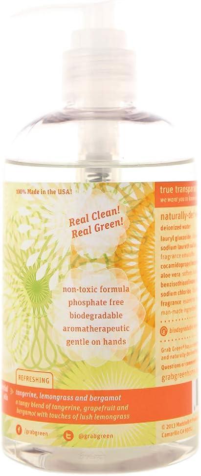 Grab Green Hand Soap 12 oz - Tangerine Lemongrass Scent - Plant ...