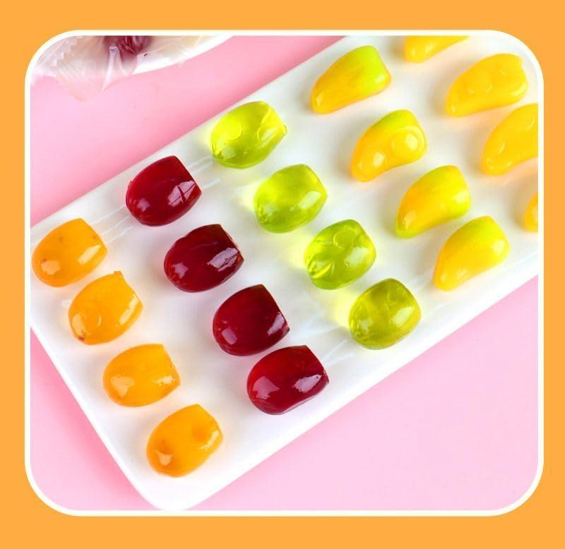 Mango fruit juice gummies Peelable passion grape gummy candy Fruit soft ...