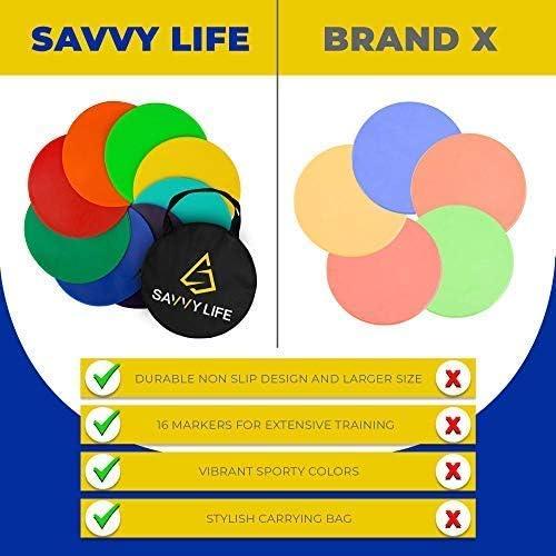 Savvy Life Poly Spot Markers - Set of 16 Multi-Colored Vinyl Spot ...
