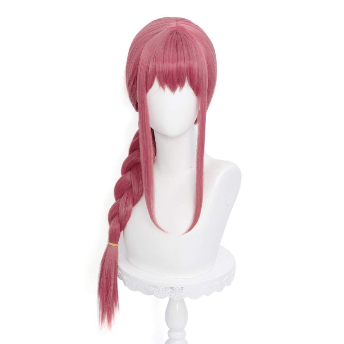 Long Pink Braids Wig for Makima Cosplay - Anime Braided Wig with Bangs ...
