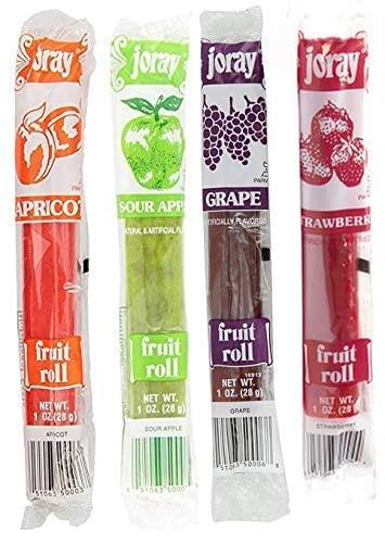 Joray Fruit Roll Variety Pack - 1 oz Fruit Leather, 24 Pack - Apricot ...