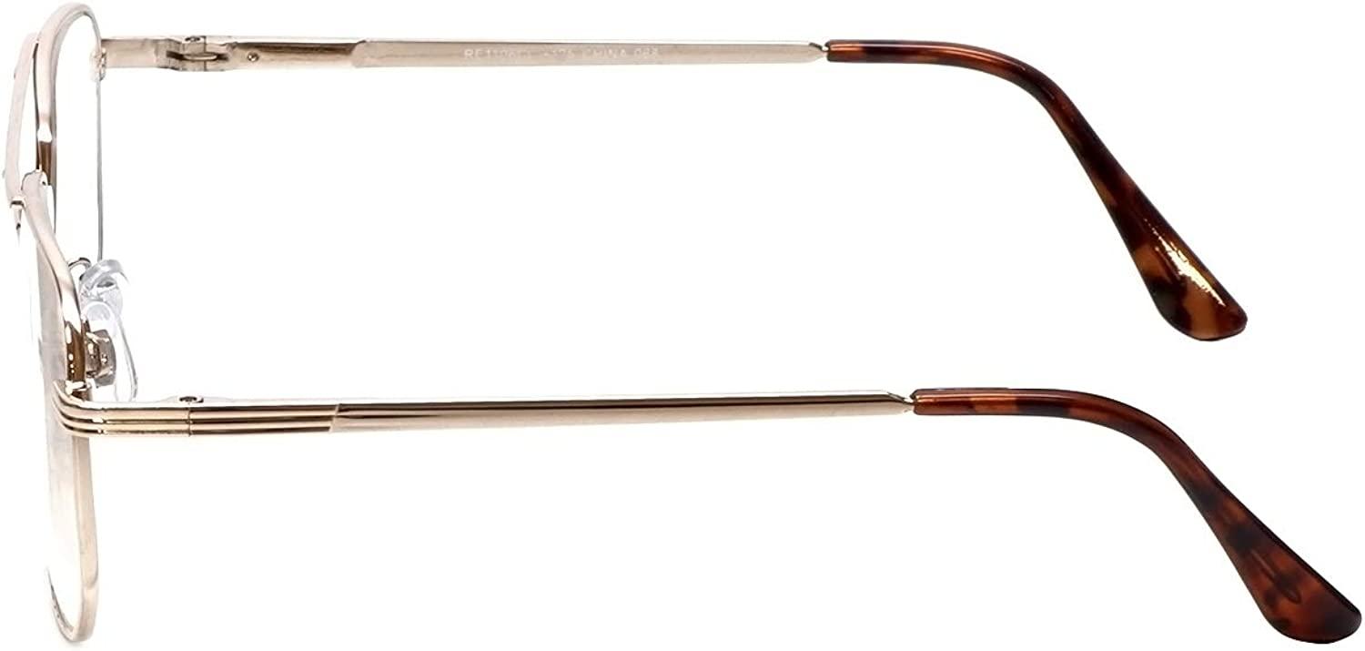 Calabria 1106 Metal Aviator Reading Glasses | Gun-Metal or Gold | 0.5 x ...