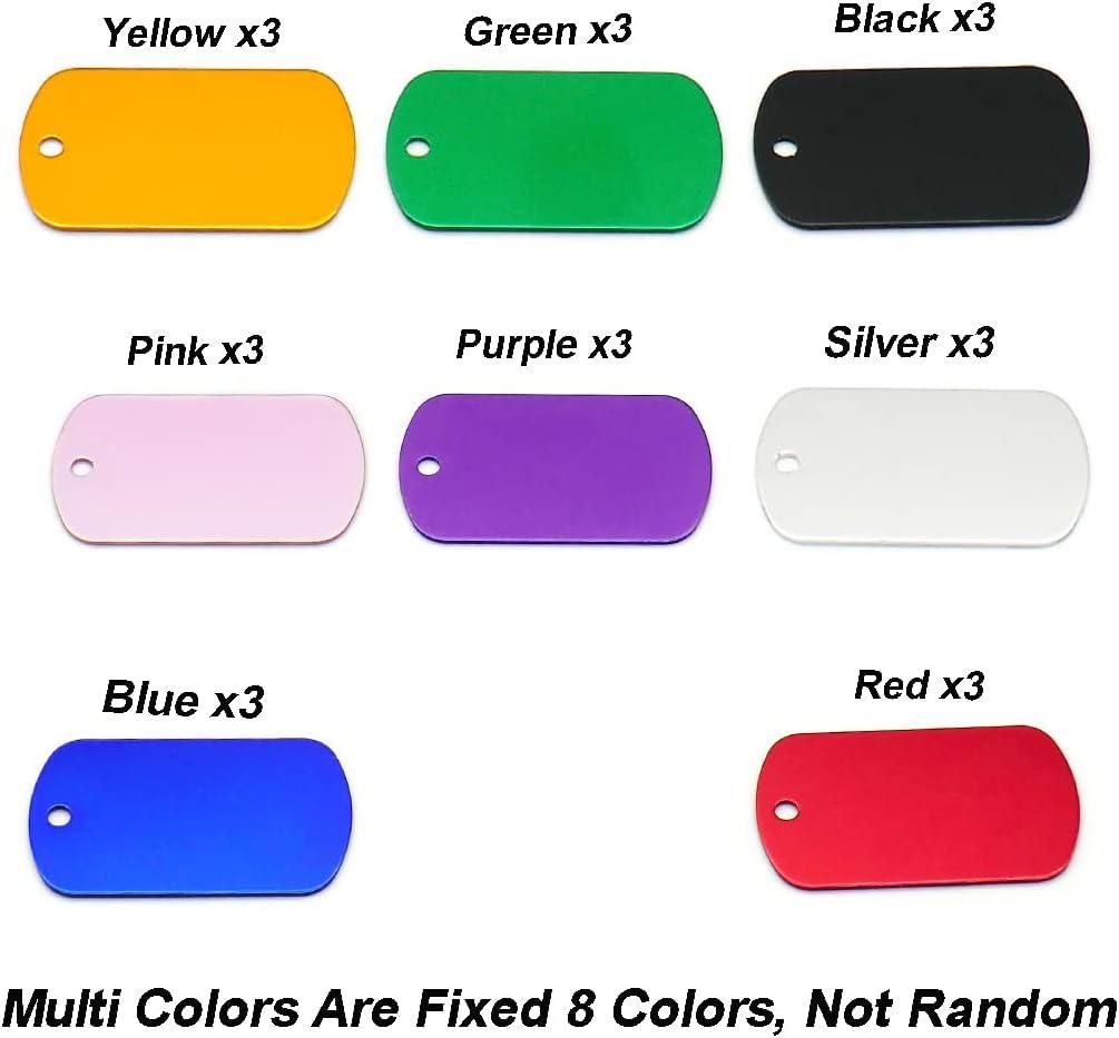 24 Pack Anodized Aluminum ID Tags for Laser Engraving with Ball Chains ...