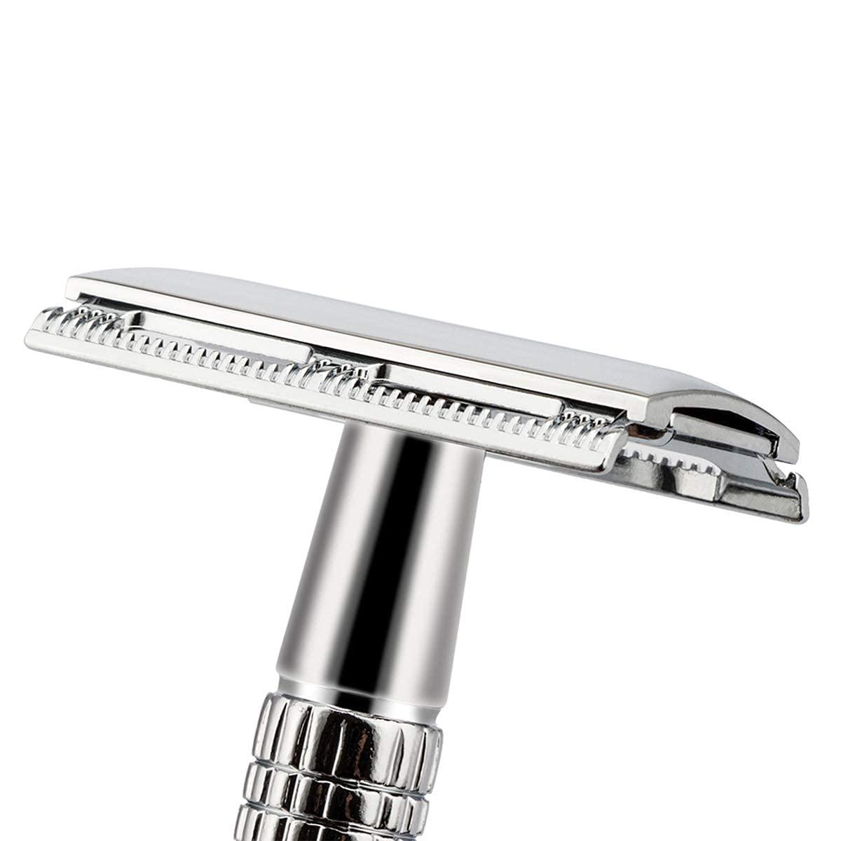 BAILI Classic Metal 3-Piece Double Edge Safety Razor - Platinum Blade ...