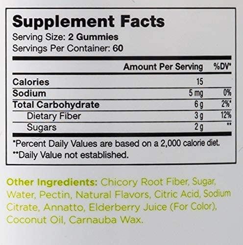 Chapter One Fiber Gummies with Natural Chicory Root Soluble Fiber ...