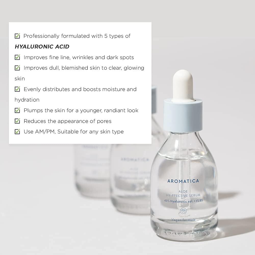 AROMATICA Aloe Hy-ffective Serum 40% Hyaluronic + Vitamin B5 | 30ml ...