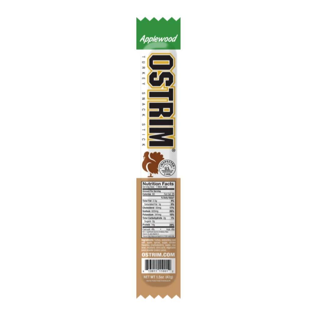 Ostrim Turkey Jerky Snack Sticks - Applewood Flavor 1.5 oz (Pack of 10 ...