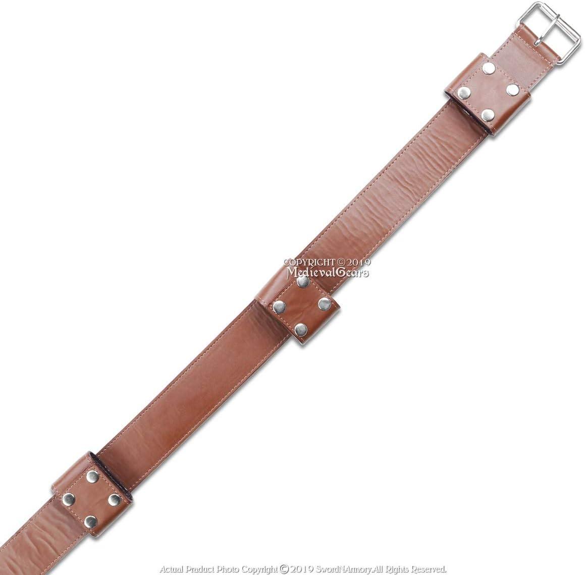 Medieval Leather Baldric Huntsman Shoulder Strap for Sword Belt - Brown ...