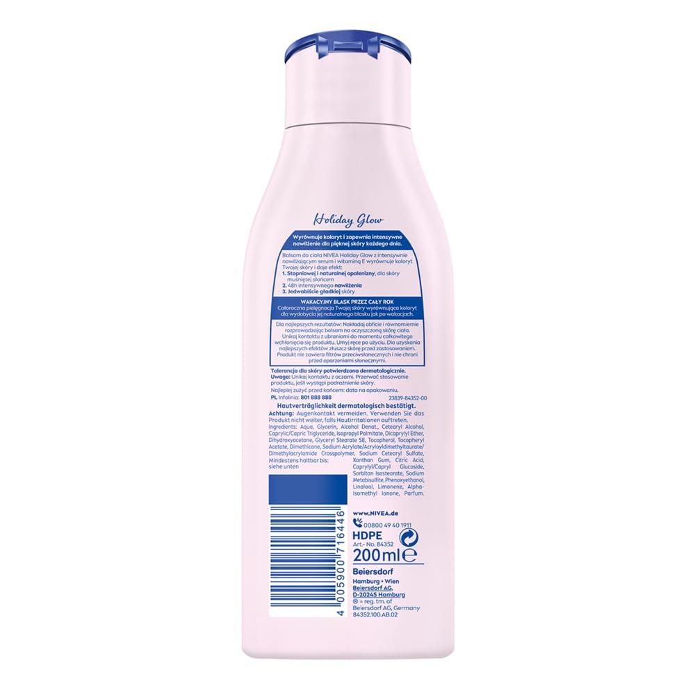 Nivea Body Lotion Holiday Glow 200ml - 48h Moisture Vitamin E & Natural ...