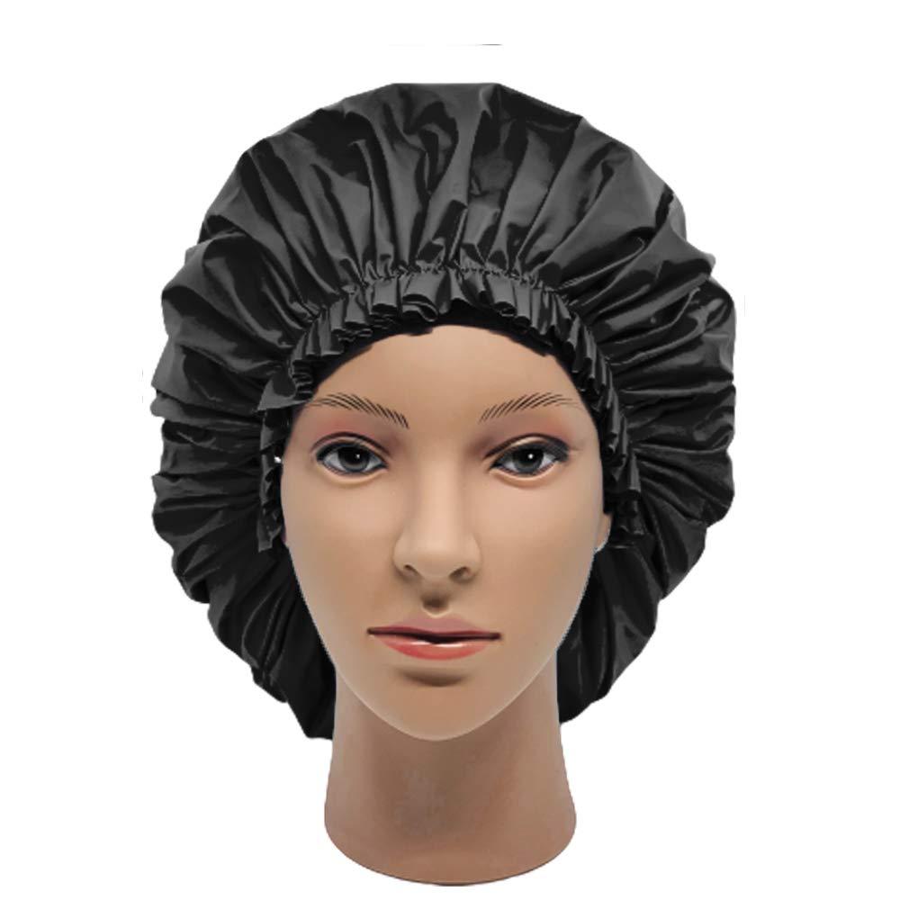 ELEBOX Premium Collection Super Jumbo Black Shower Cap - Extra Large ...