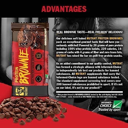 MUTANT PROTEIN BROWNIE | Chocolate Fudge Flavor | 20g Protein | 12-Pack - 58g Each | Buy Now ...