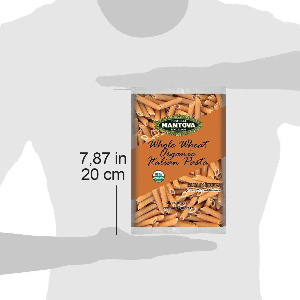 Mantova Organic Whole Wheat Penne Rigate Pasta - 100% Durum Semolina ...