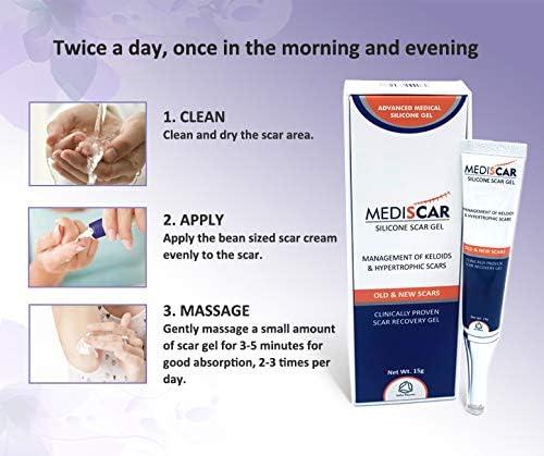 MediScar Silicone Scar Gel 15g Keloid Scar Treatment Hypertrophic Scar ...