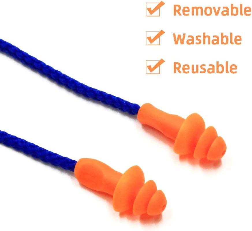 Quality Reusable Earplugs 100 Pair - Corded Calmer Silicone Ear Plugs ...