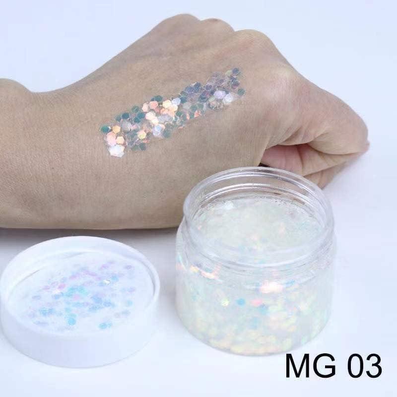 White Body Glitter Gel | Holographic Face Glitter Makeup | Chunky ...