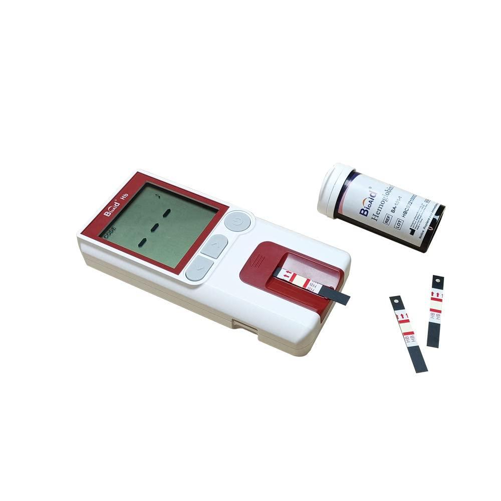 Bioaid Hemoglobin Test Meter Kit with 10 Strips - Accurate & Easy-to ...