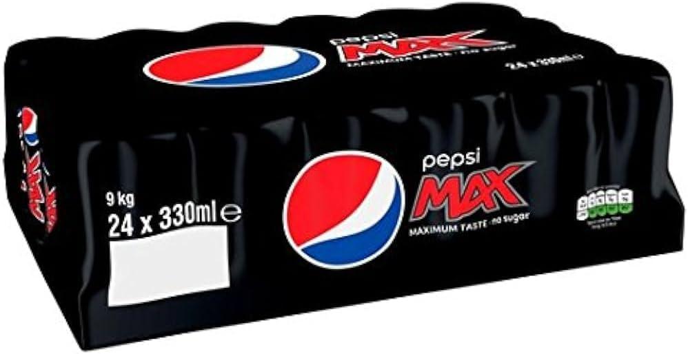 Pepsi Max No Sugar Cola Cans 24 x 330ml | Sugar-Free Carbonated Soft ...