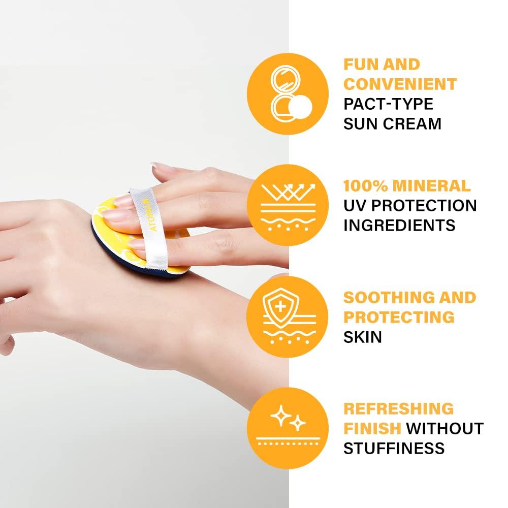 ATOPALM Tok Tok Facial Sun Pact 15g SPF43 PA+++ | Sensitive Skin Zinc ...