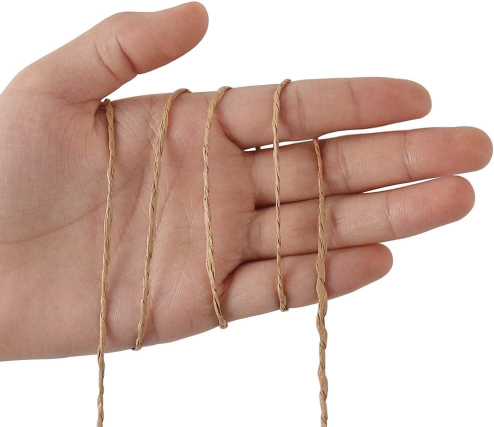 Tenn Well Natural Paper String - 328 Feet 2mm Twisted Raffia Ribbon for ...