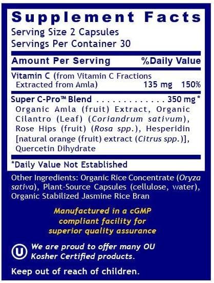 Quantum Vitamin C Capsules - Plant-Based C-Pro Blend for Immune Support ...