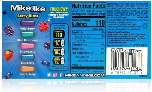 Mike and Ike Berry Blast Theatre Box - 141g - 5 Berry Flavors: Wild ...