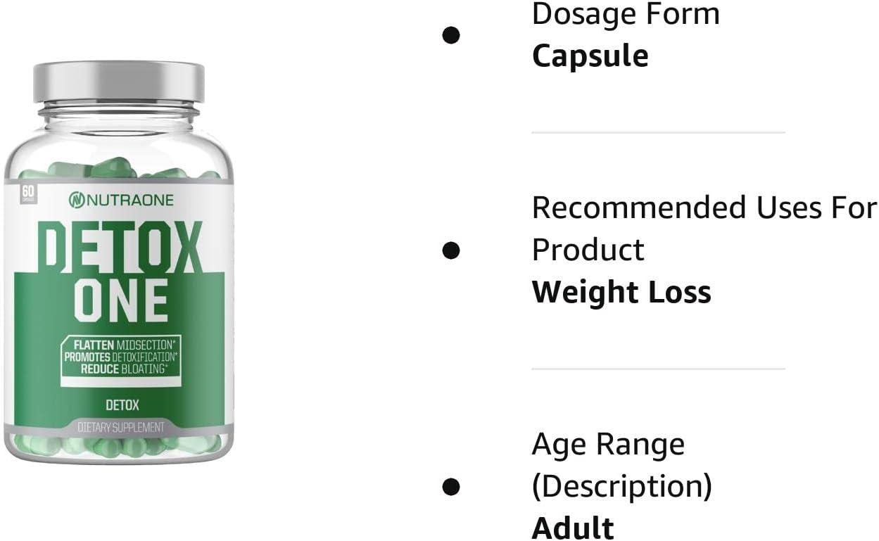 NutraOne DetoxOne 30-Day Extra Strength Cleanse for Healthy Digestion ...