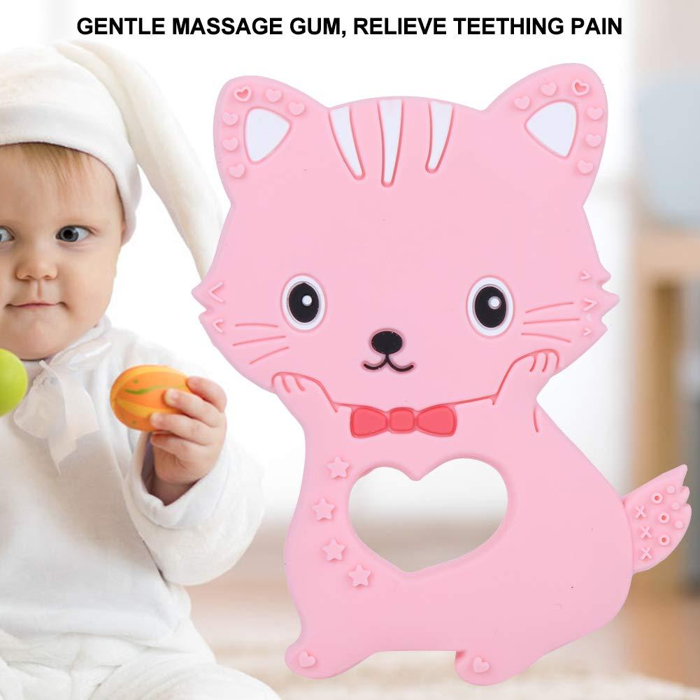 Buy Pink Cat Shape Baby Teething Ring & Toy - Safe Soft & Fun for ...