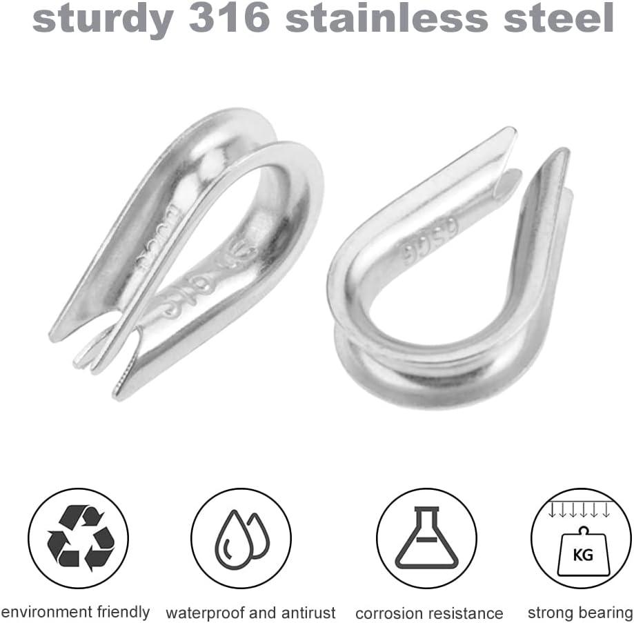 4Pcs 1/2 Wire Rope Chain Thimble Set - Boat Rigging Anchor Splicing ...