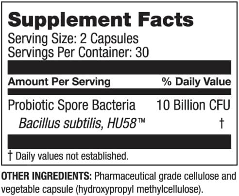 Microbiome Labs HU58 - High Potency Bacillus subtilis Probiotic ...