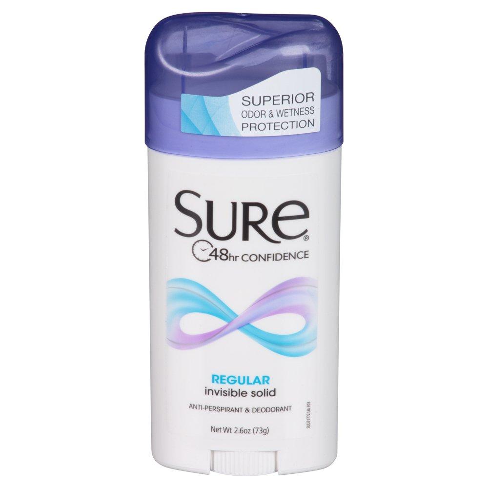 6 Pack SURE Antiperspirant Deodorant Solid Regular 2.6 oz - Long ...