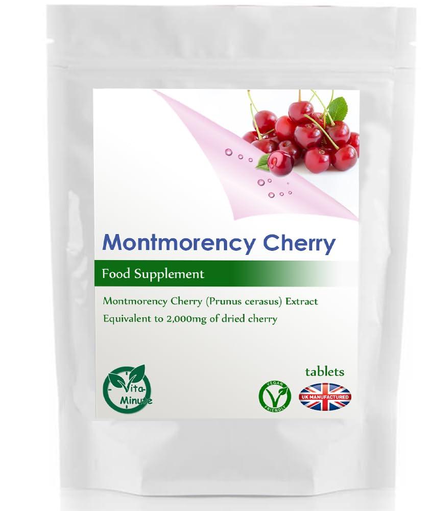 Montmorency Cherry 2000mg Tablets (Vegan) High Active Strength Muscle ...