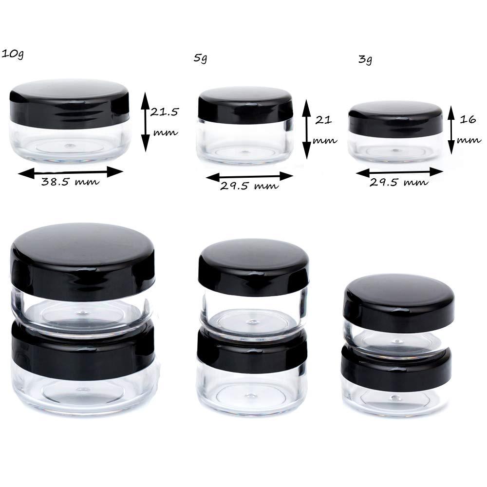 10g Cosmetic Sample Jars with Lids - 100pcs BPA-Free Makeup Containers ...