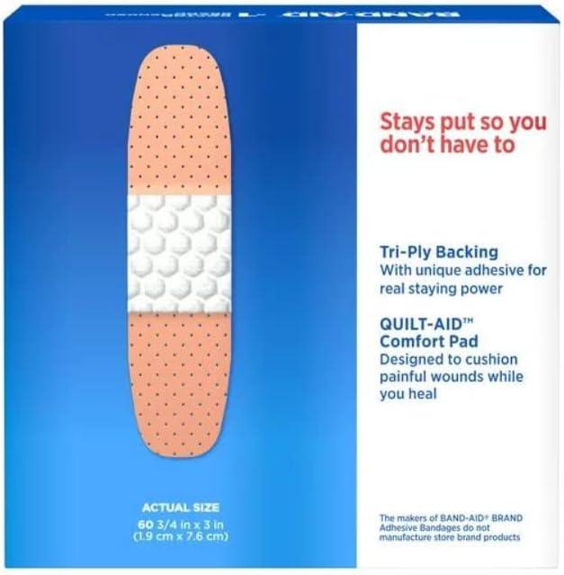 Band-Aid Tru-Stay Plastic Strips Adhesive Bandages 60 ct - Pack of 2 ...
