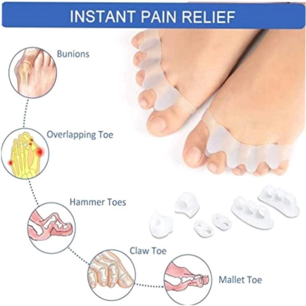 Toe Straightener Spacers - 3 Pairs of Gel Toe Separators for Foot Pain ...