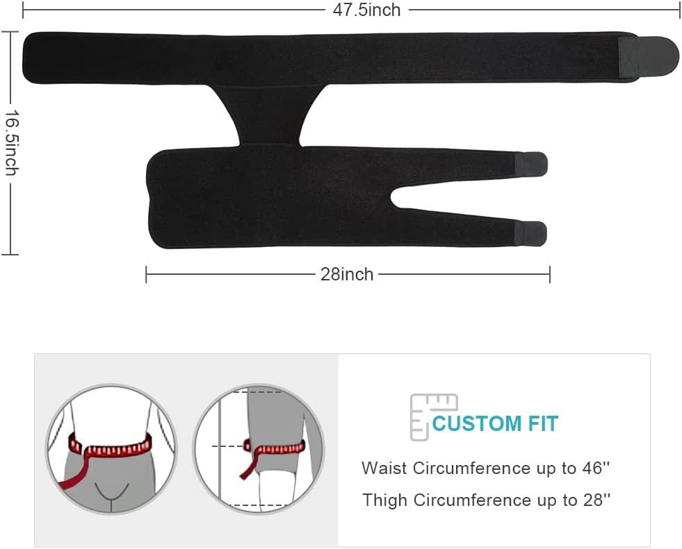 Adjustable Hip Brace Thigh Support with Groin and Lumber Belt ...