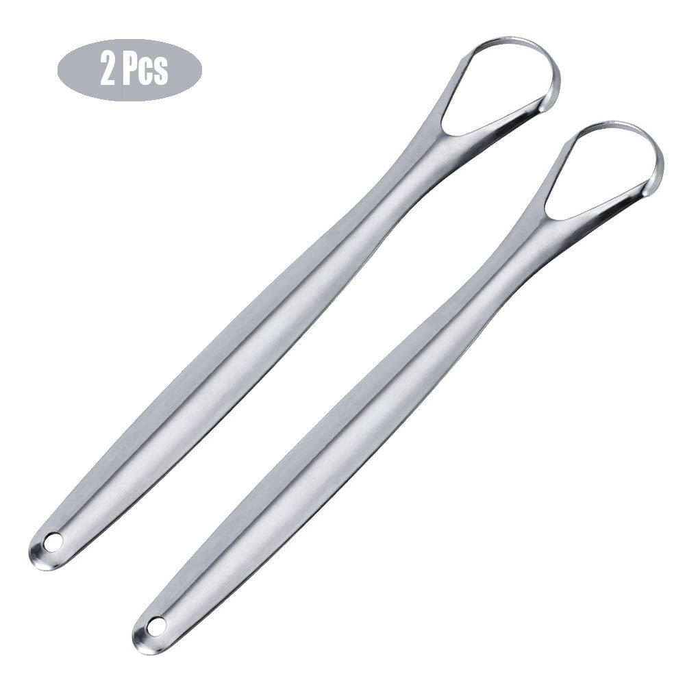 MEOOAWQI Metal Handle Tongue Scraper (2-Pack) - Stainless Steel ...