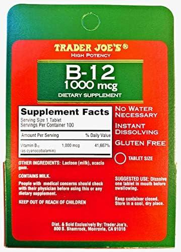 Trader Joe's Vitamin B12 1000mcg Gluten-Free Dietary Supplement - 100 Tablets | Buy Now with ...