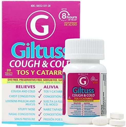 Giltuss Adult Cough & Cold Tablets - 20 Count Chest Congestion Relief | Buy Now with Express ...