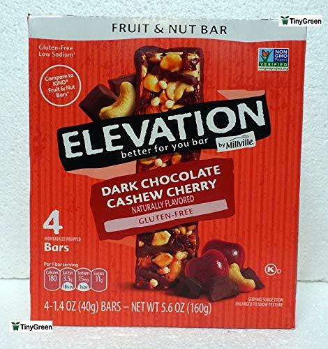 Elevation by Millville Dark Chocolate Cashew Cherry Fruit and Nut Bars ...