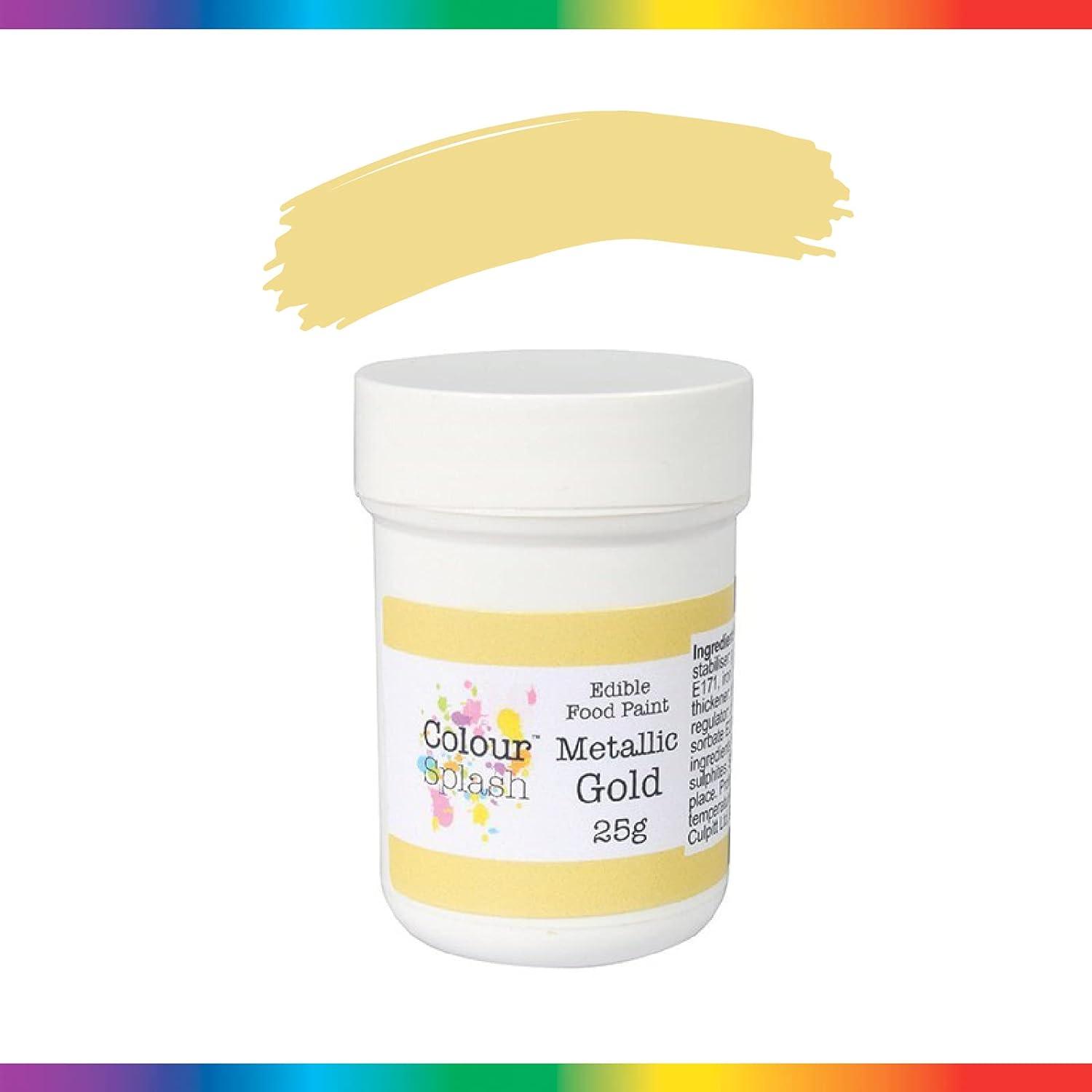 COLOUR SPLASH Metallic Gold Edible Food Paint - 25g, Ready-to-Use Cake ...