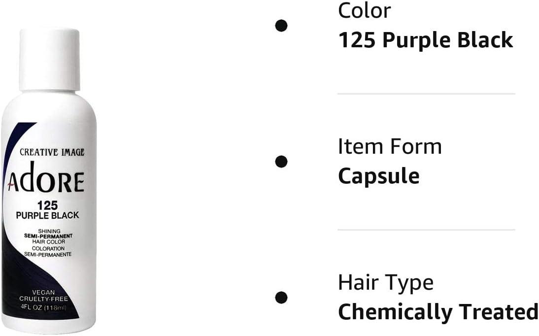 Adore Shining Purple Black Semi Permanent Hair Color 118ml - Pack of 1 ...