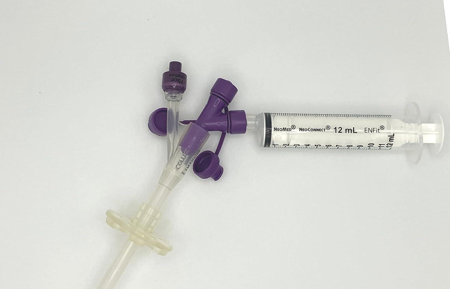 NeoMed at Home 12mL Bolus Reusable O-Ring Syringe with ENFit - Box of ...