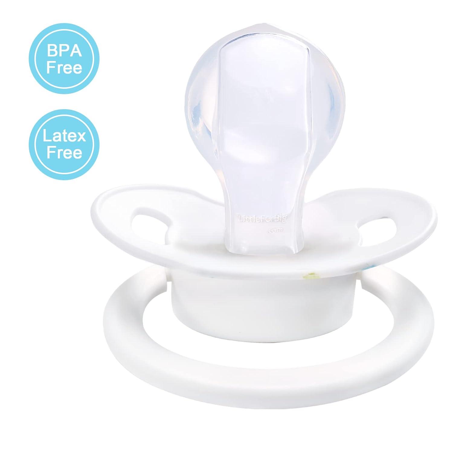 Buy LittleForBig Large Shield Pacifier II - Adult Size White Circus ...