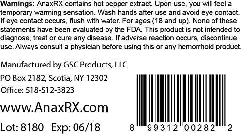 Anax Natural Hot Pepper Cream for Anal Itching & Hemorrhoid Pain