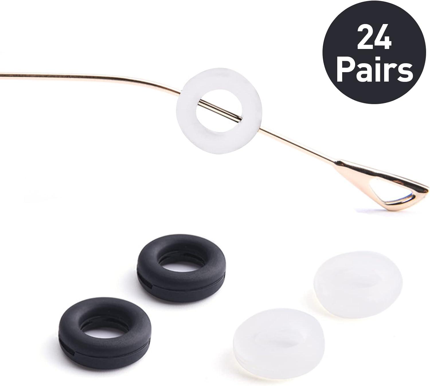 VEGCOO 12 Pairs Round Glasses Retainers Silicone Eyeglasses Hooks ...