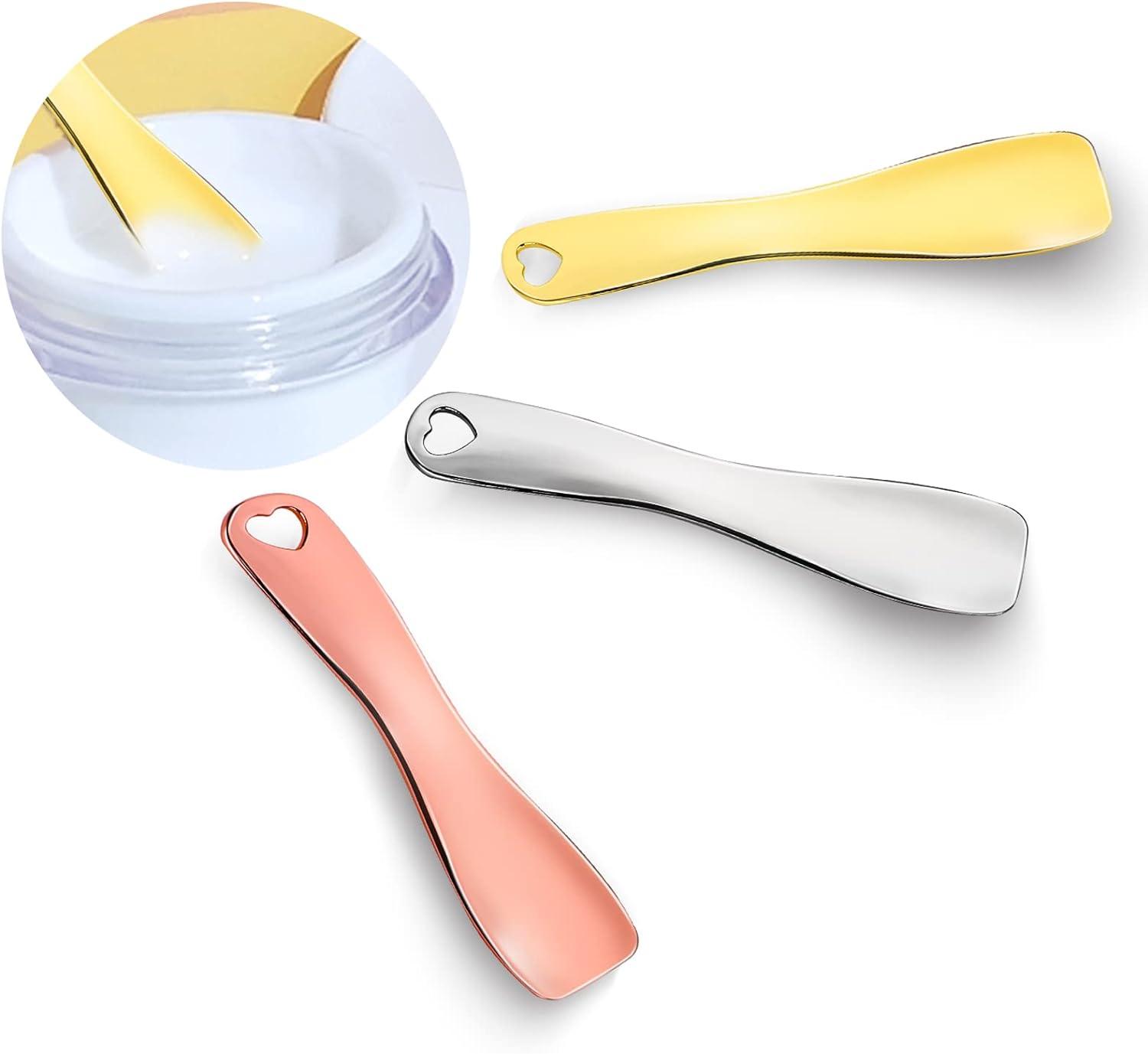 WLLHYF 3 PCS Metal Cosmetic Spatula Stick Set for Skincare - Beauty Spa ...