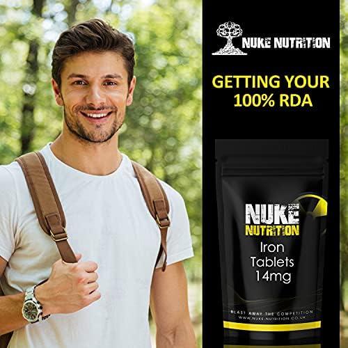 Nuke Nutrition Iron Tablets 14mg - 120 Vegan Capsules for Men & Women ...