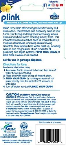 Compac Home Plink Fizzy Drain Cleaner/Deodorizer - Lemon Scented, 12 ...