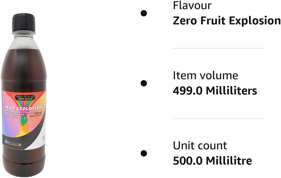 Zero Sugar Fruit Explosion Pop Soda Syrup Concentrate 500ml - Make 12.5L Sugar-Free Soft Drink ...